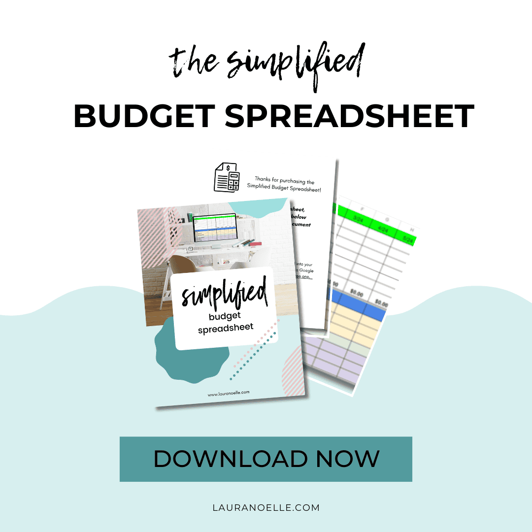 budget spreadsheet mock up